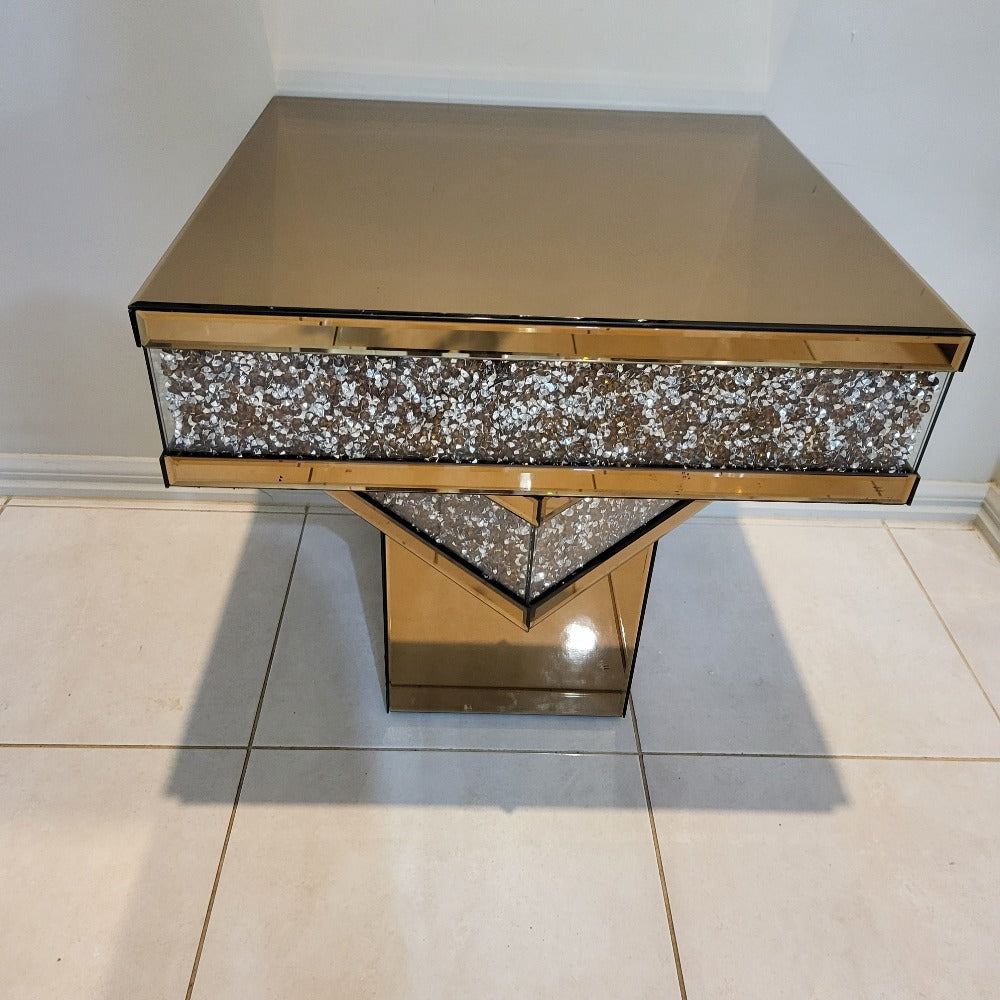 Square Diamond Crushed Side Table | Coffee Tables | RBM Classic Home